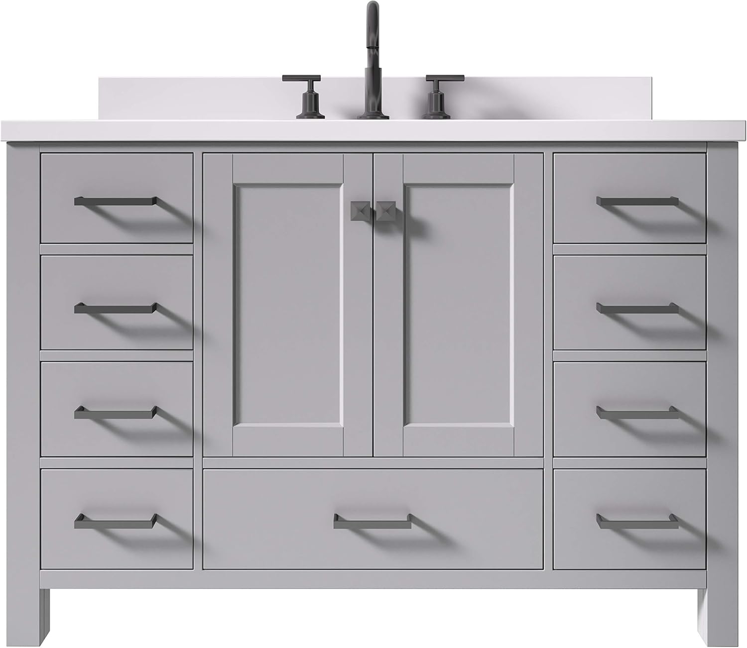 Amazon.com: ARIEL 49" Inch Grey Bathroom Vanity w/ 1.5" Inch Edge Pure ...