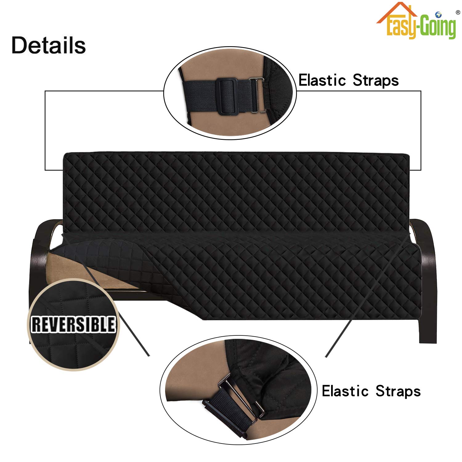 Easy-Going Futon Slipcover Reversible Futon Cover Water Resistant Couch ...