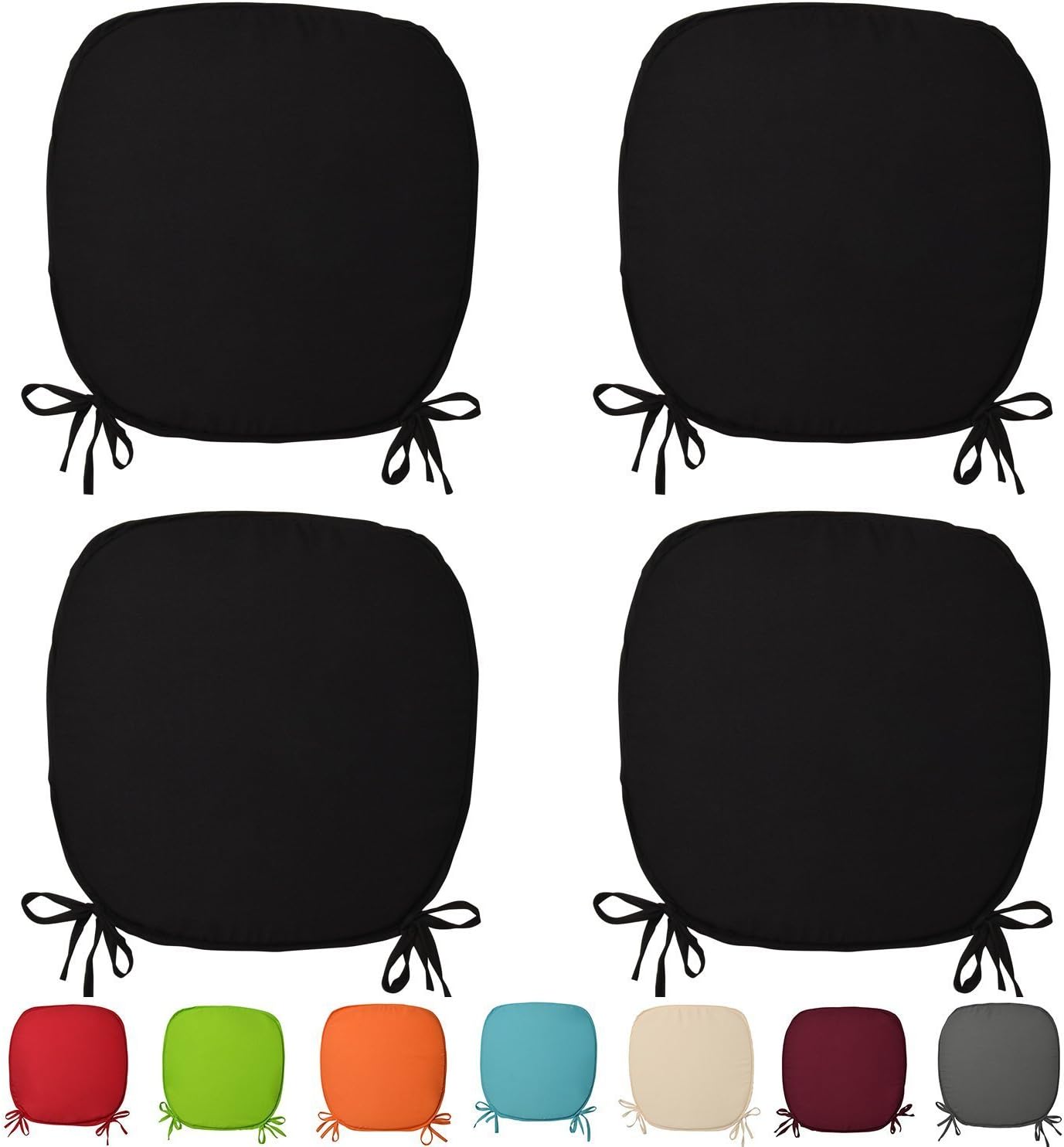 Mamushi REMOVABLE CHAIR SEAT PADS WITH TIES CHAIRS OFFICE HOME GARDEN ...