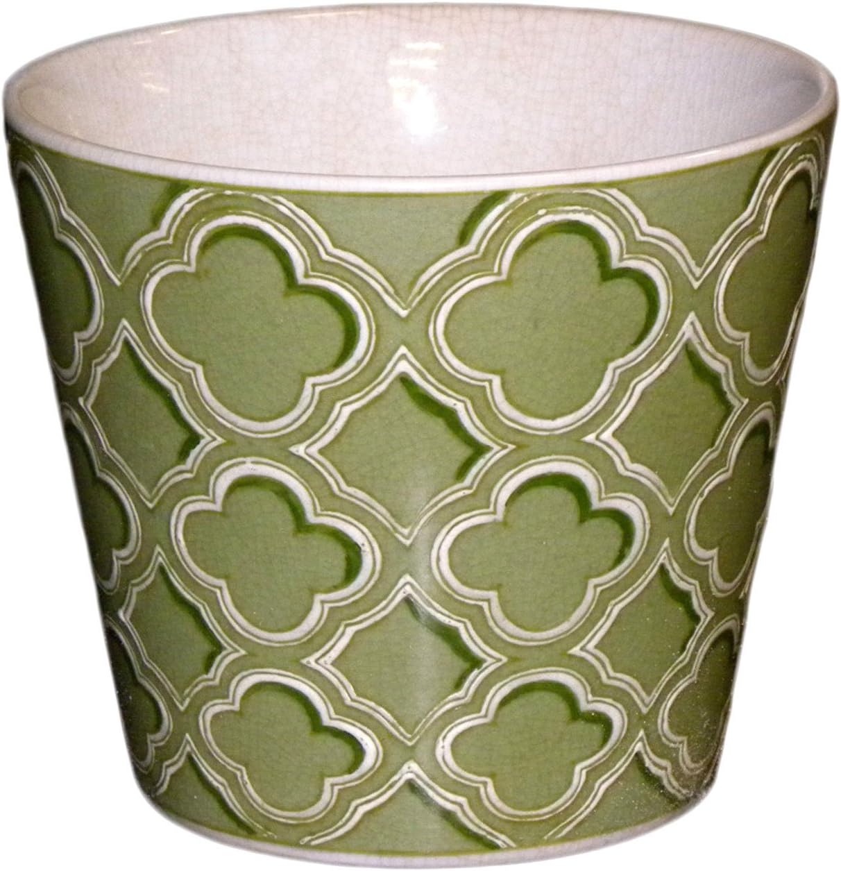 Amazon.com: HomArt Quatrefoil Porcelain Cachepot, Large : Home & Kitchen