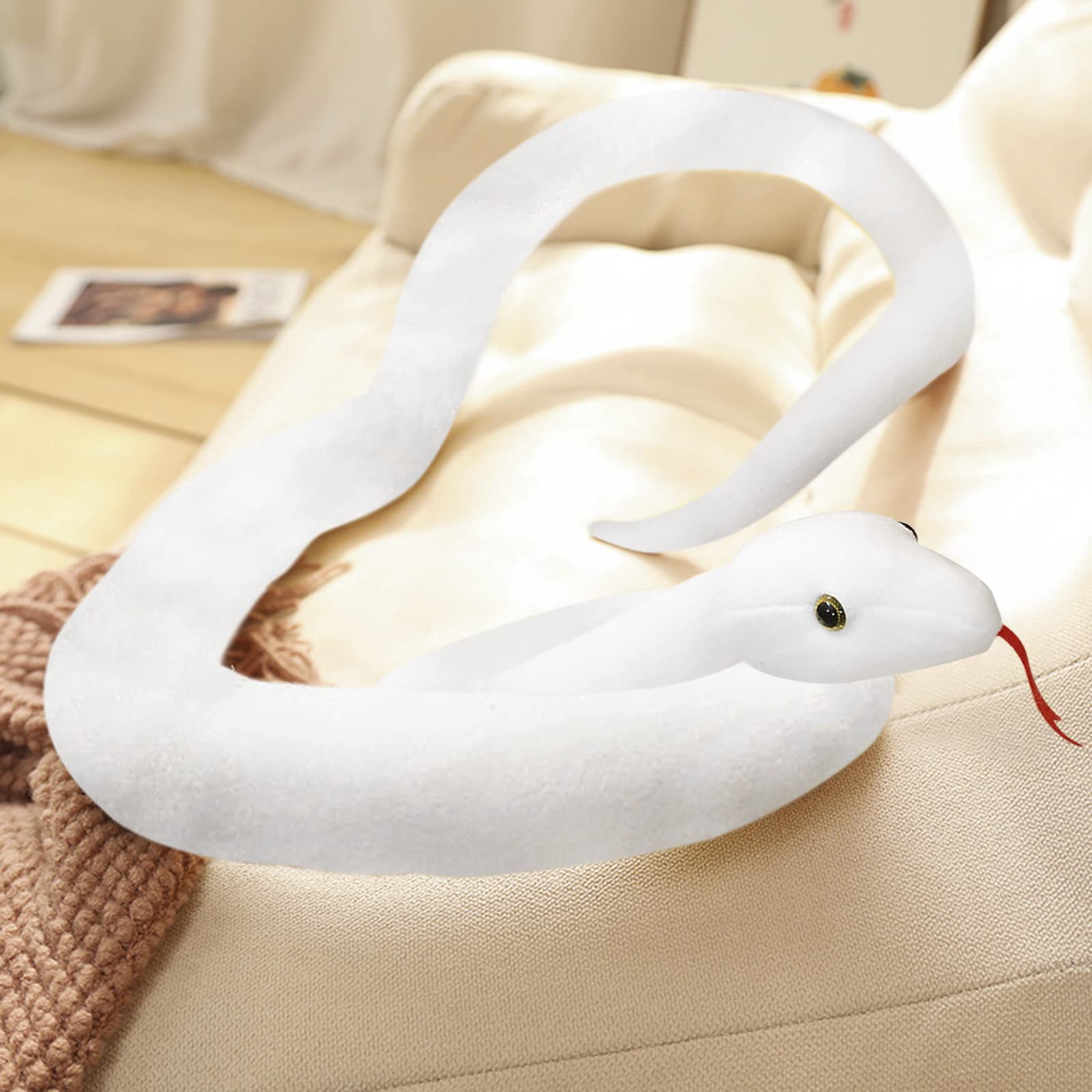 Snapklik.com : 78 Inch White Snake Plush, Realistic Snake Stuffed ...