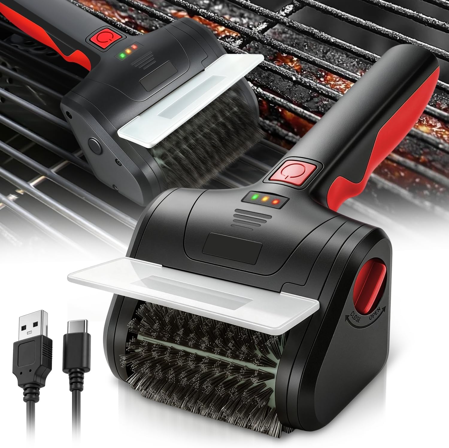 Amazon.com: Auto Dynasty Cordless Electric Grill Brush, 304 Stainless ...