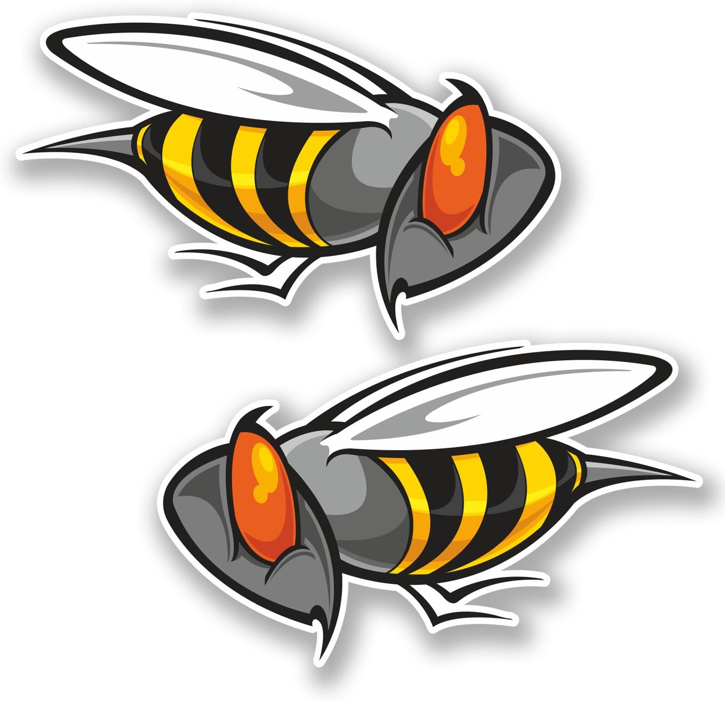 2 x 10cm Wasp Bee Hornet Vinyl Stickers - Laptop Bike Car Sticker ...