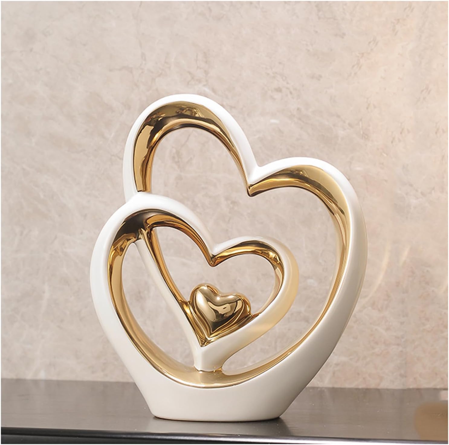 Tauzveok Heart Deco Ceramic Statue, Modern Abstract Sculpture Deco, for ...
