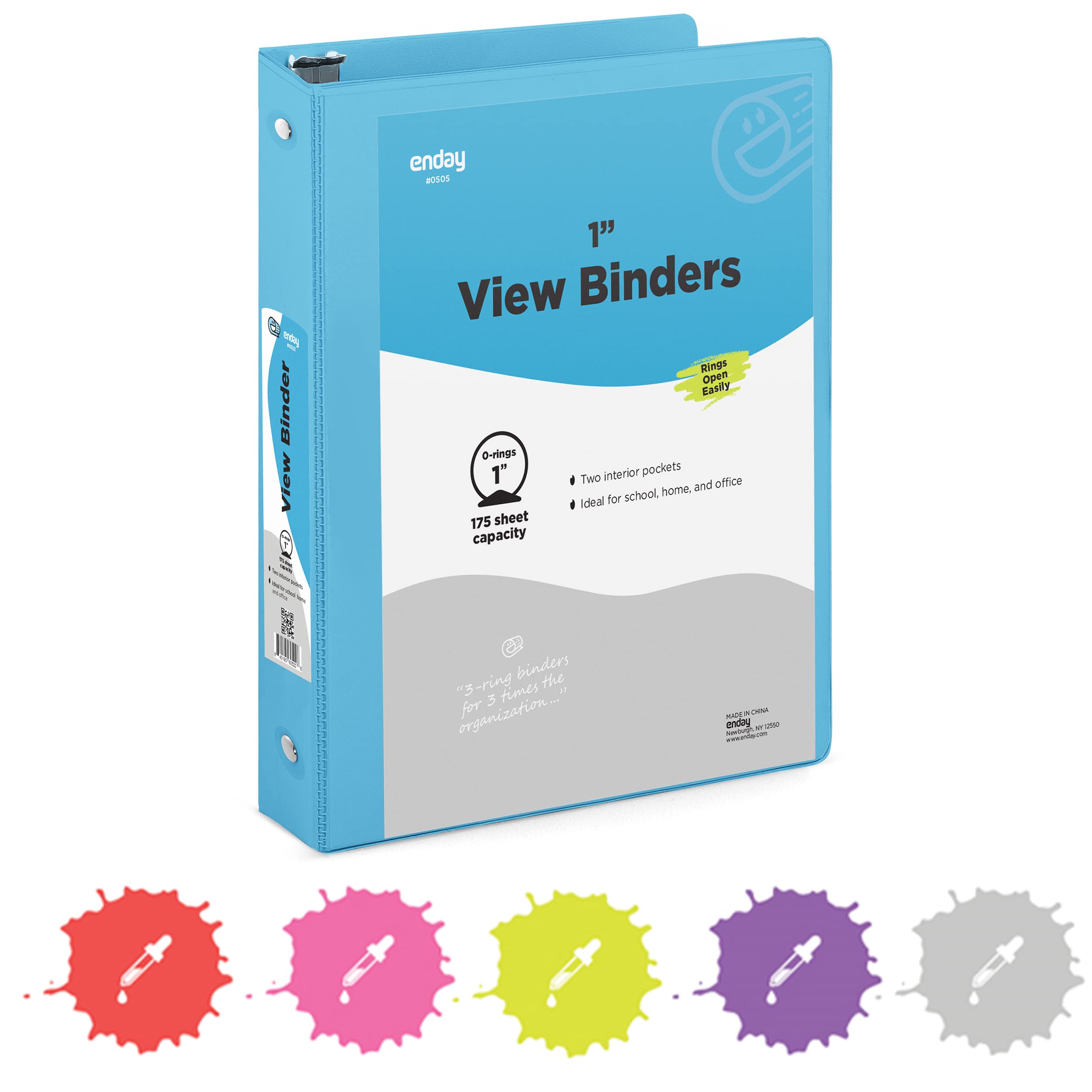 Snapklik.com : 1 Inch 3 Ring Binder 1” Binder Blue Clear View Cover