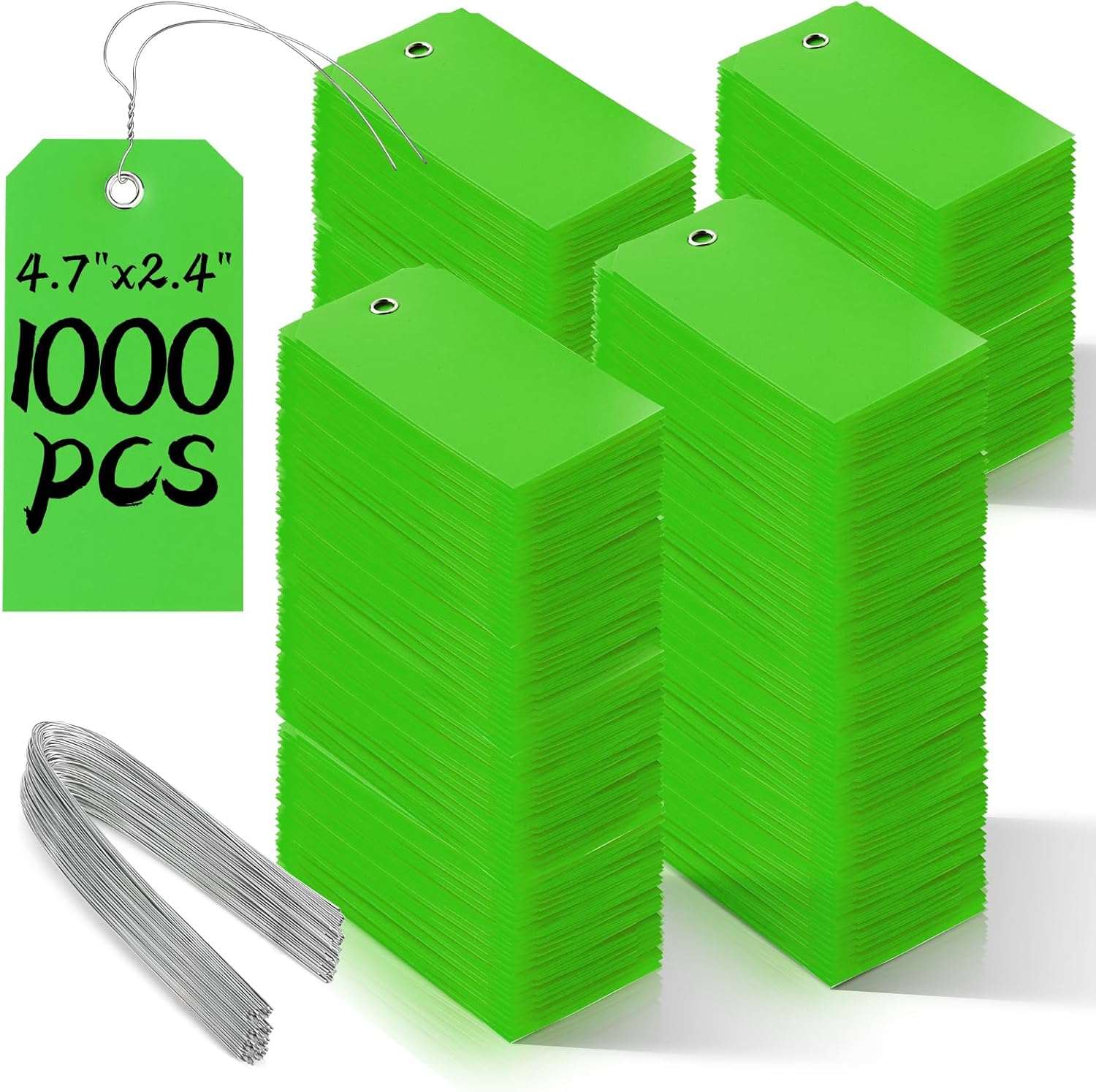 Amazon.com : 1000 Pieces Plastic Shipping Tags with Wire Labeling Tags ...