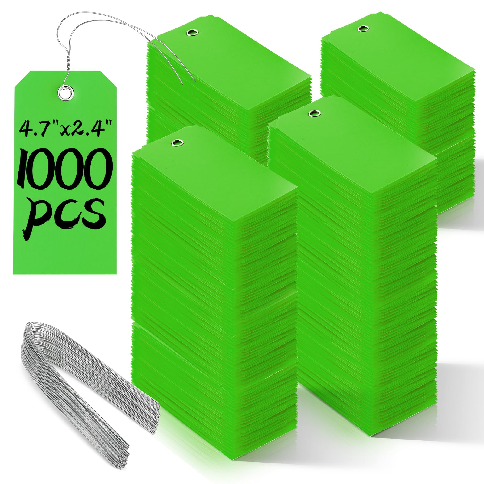 Amazon.com : 1000 Pieces Plastic Shipping Tags with Wire Labeling Tags ...