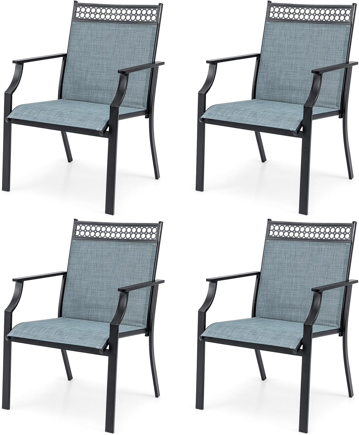 Giantex Patio Chairs Set of 4, Outdoor Chairs with All Weather Fabric ...