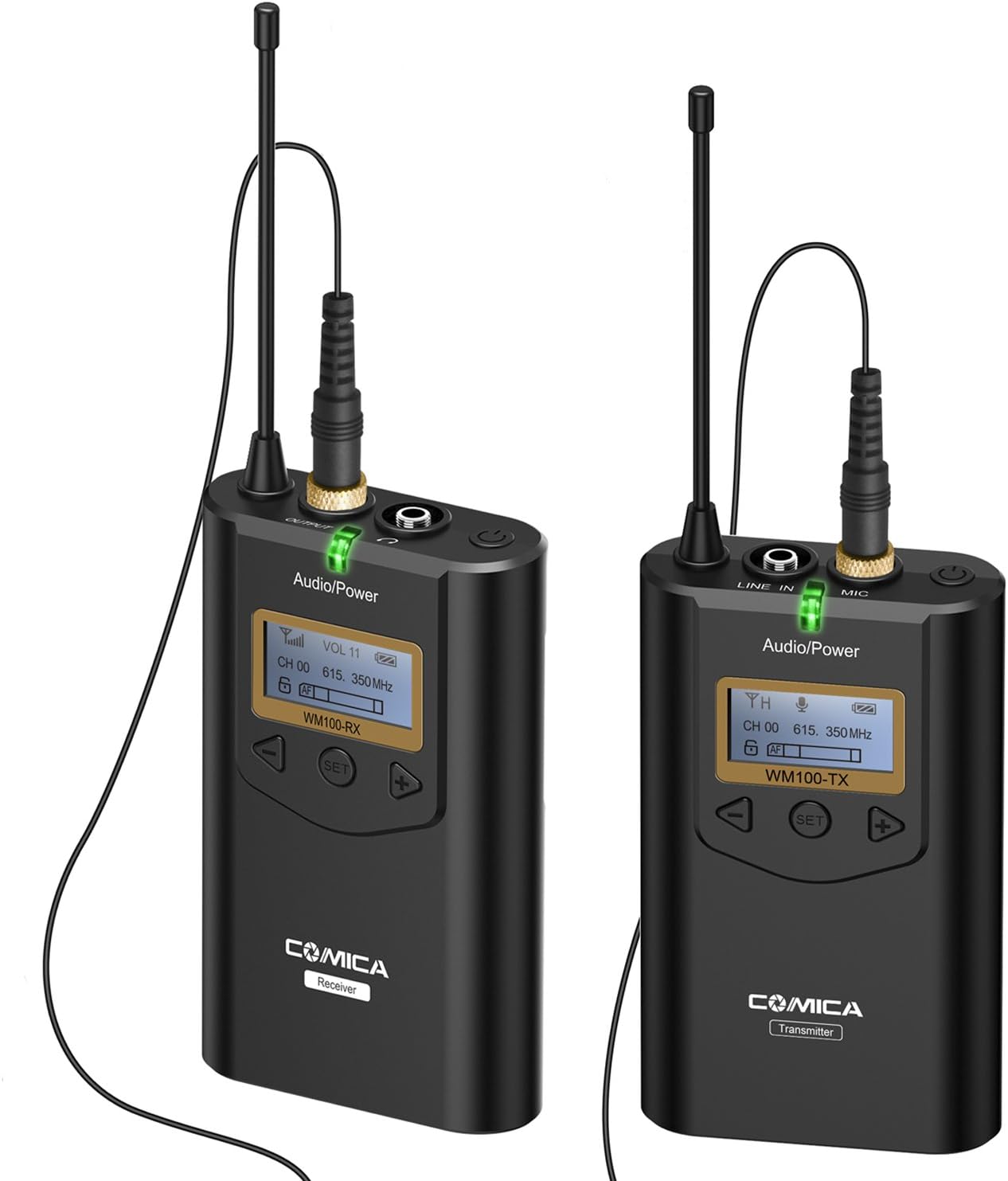 Amazon.com : Comica Wireless Lavalier Microphone System, 100m Long ...