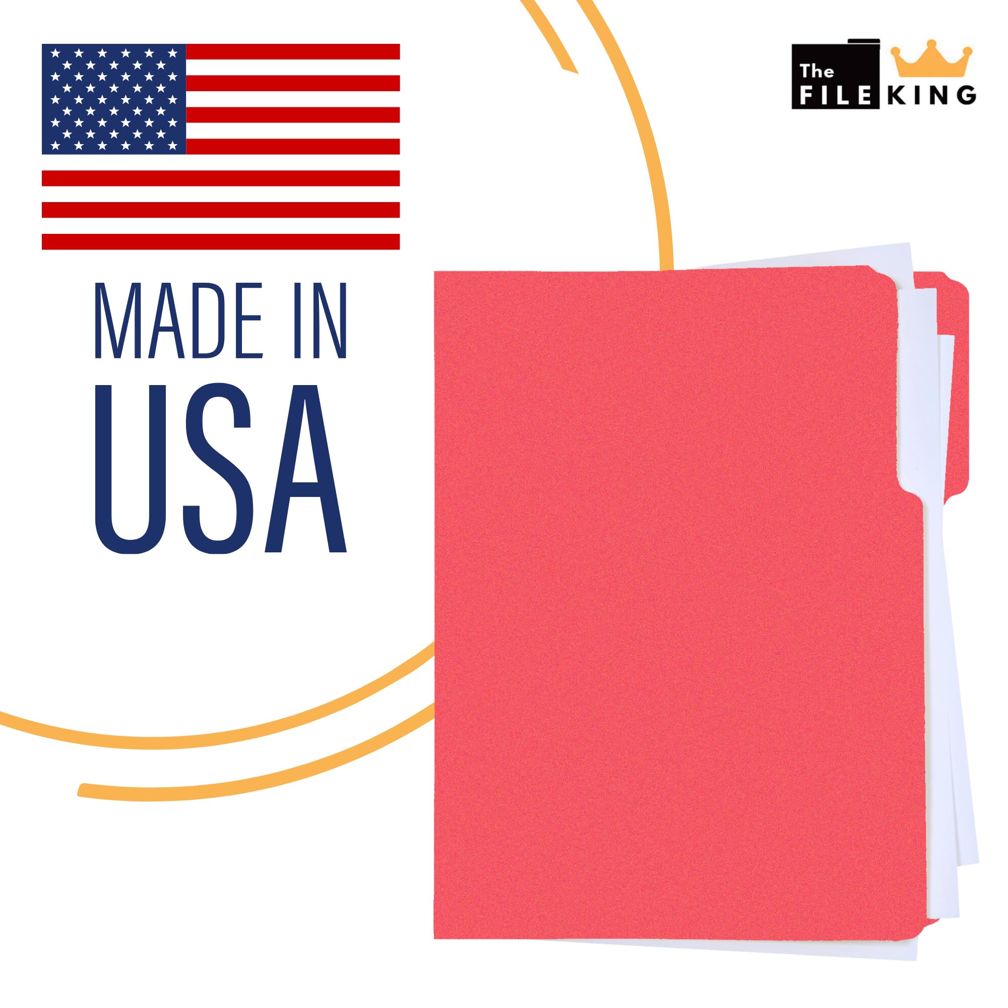 Snapklik.com : 1/3 Cut Red File Folders Letter Size - 100 Pack Colored ...