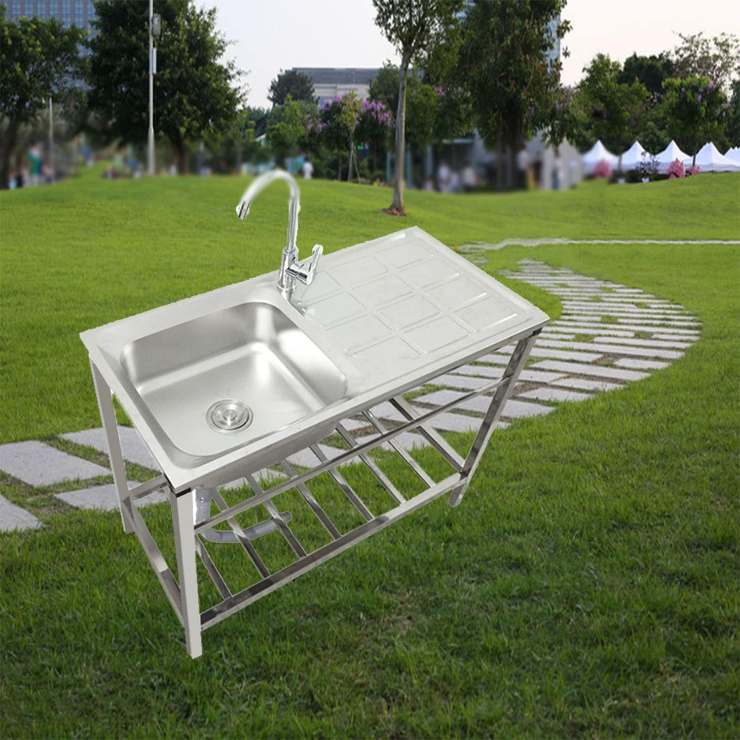 Commercial Sink Outdoor Station Single Bowl Sink With Hose Hook Up ...