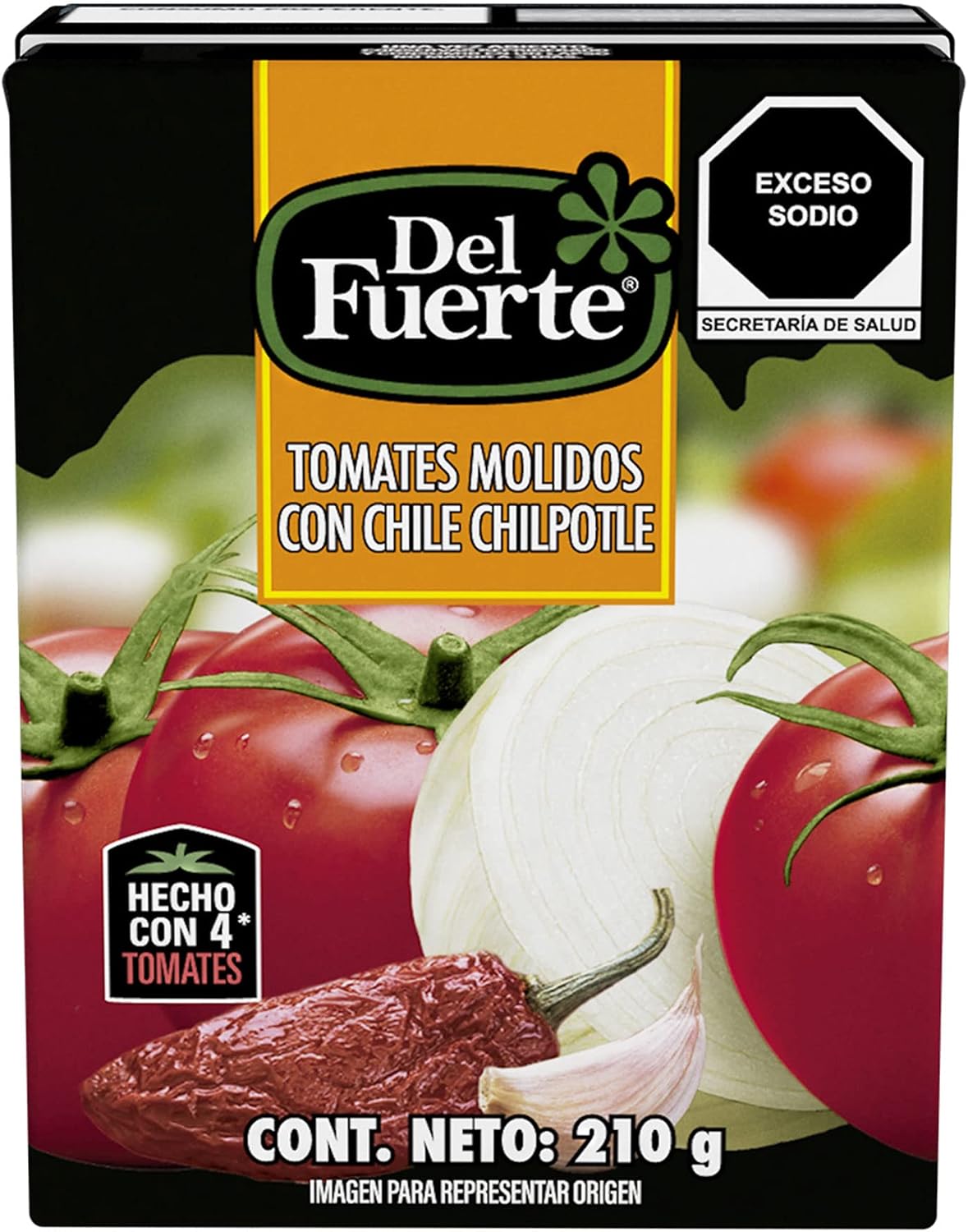Del Fuerte Pure de Tomate con Chile Chipotle Tetra 210g Pequeño ...