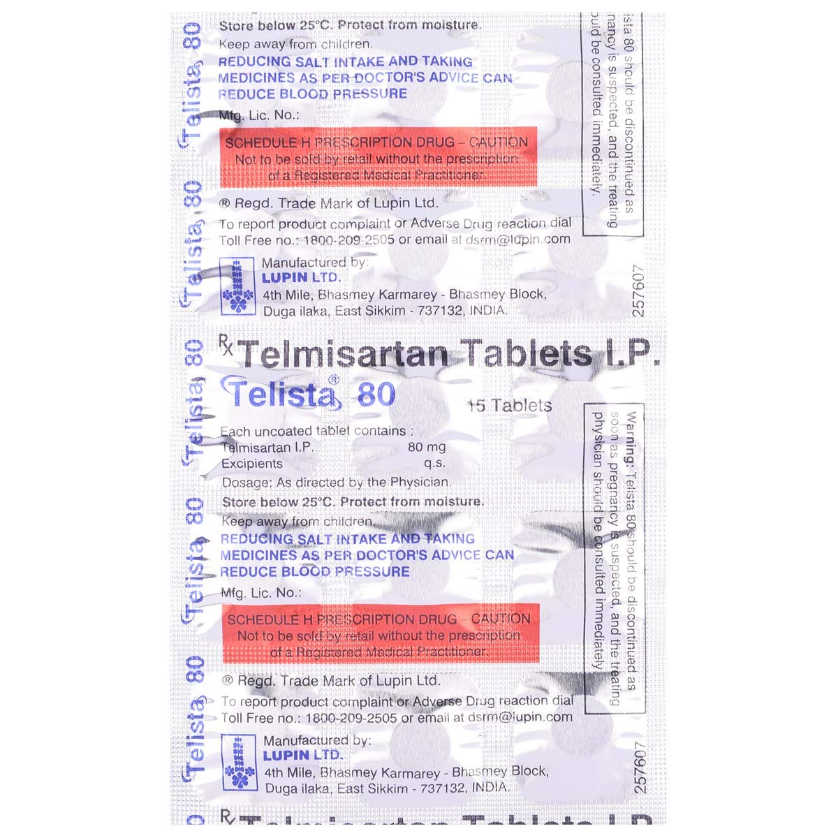 Telista 80 - Strip of 15 Tablets : Amazon.in: Health & Personal Care