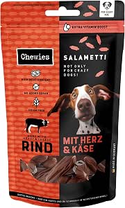 Chewies SALAMETTI Rind, Herz & Käse - Hundeleckerli getreidefrei, mit ...