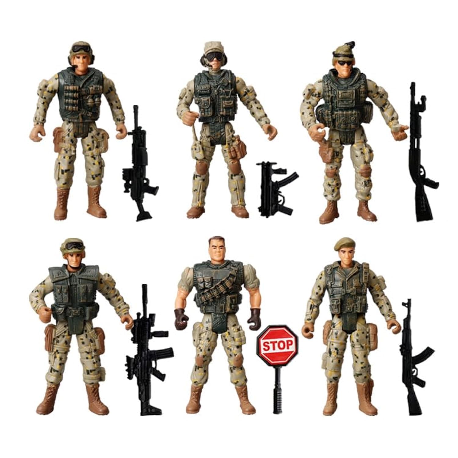 Amazon.com: KEYUM Military Soldier Action Figures, 6Pcs Military ...