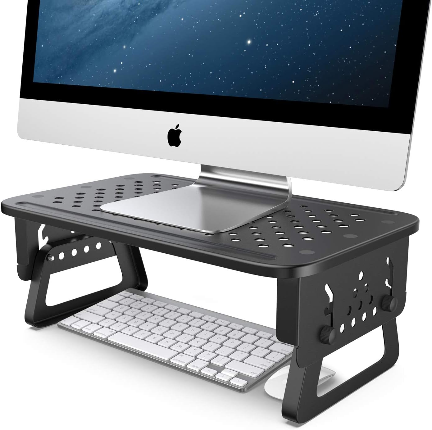 ATUMTEK Monitor Stand Riser, 3 Height Adjustable Metal Desk Monitor ...