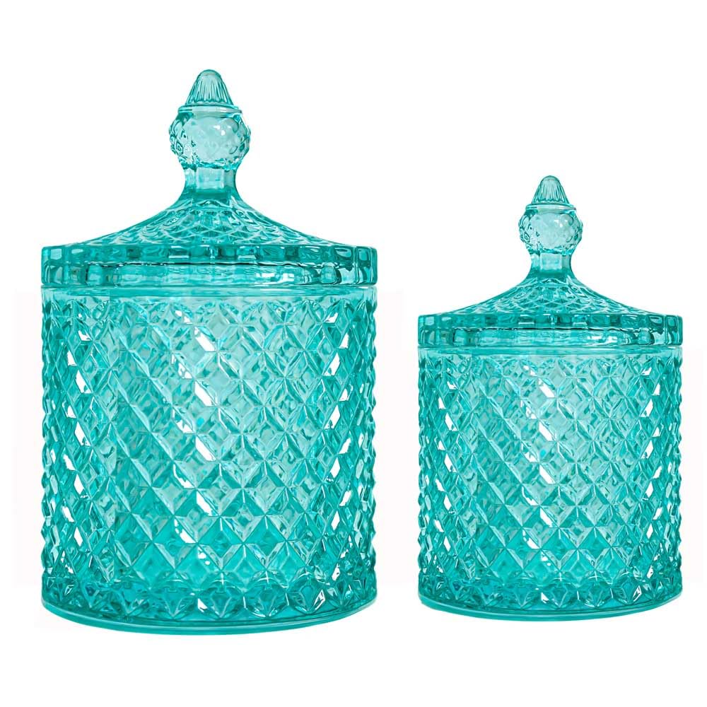 Amazon.com: R FLORY 10+24 oz Glass Jars Set of 2 Bathroom Canisters ...