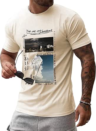 SOLY HUX Men's Graphic Tees Figure Letter Print Short Sleeve T Shirt Summer Tee Tops | Amazon.com