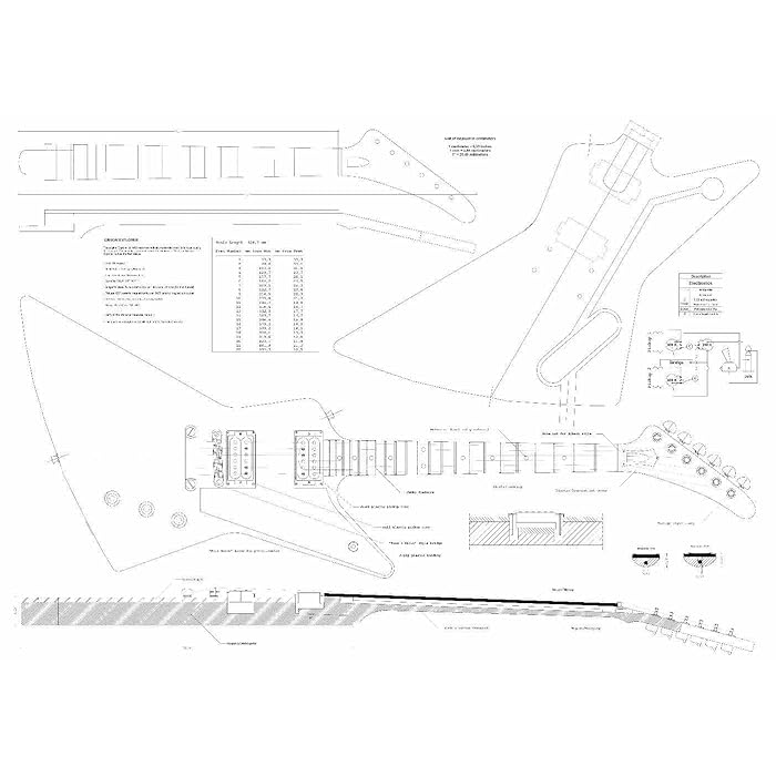 Buy Gibson Explorer Electric Guitar Plans - Full Scale Technical Design ...