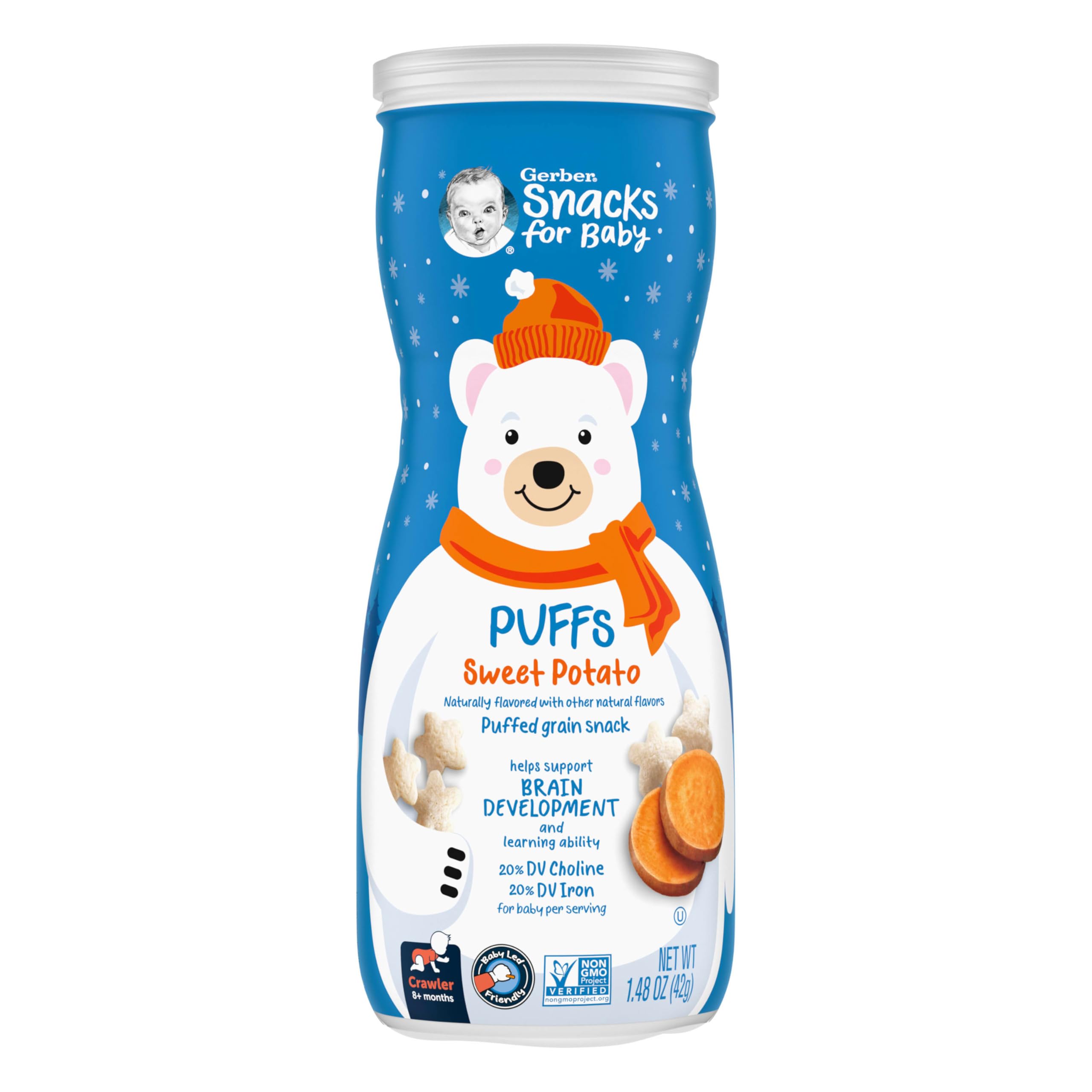 Amazon.com : Gerber Puffs Baby Snacks, Sweet Potato, Holiday Baby ...