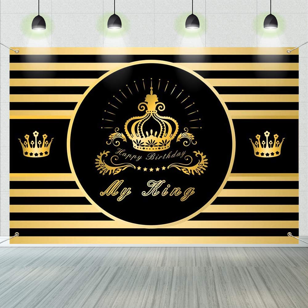 Buy CSFOTO 6x3.6ft Happy Birthday Backdrop My King Theme Birthday ...