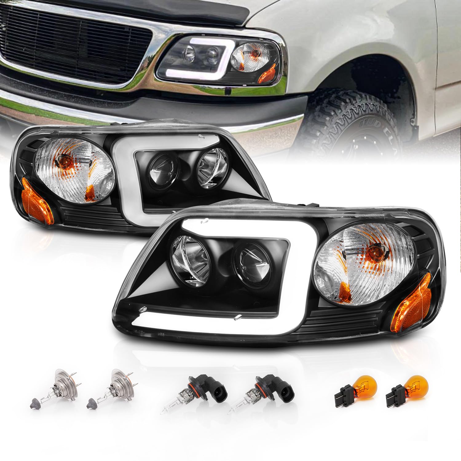 Headlights 1997 Ford F150