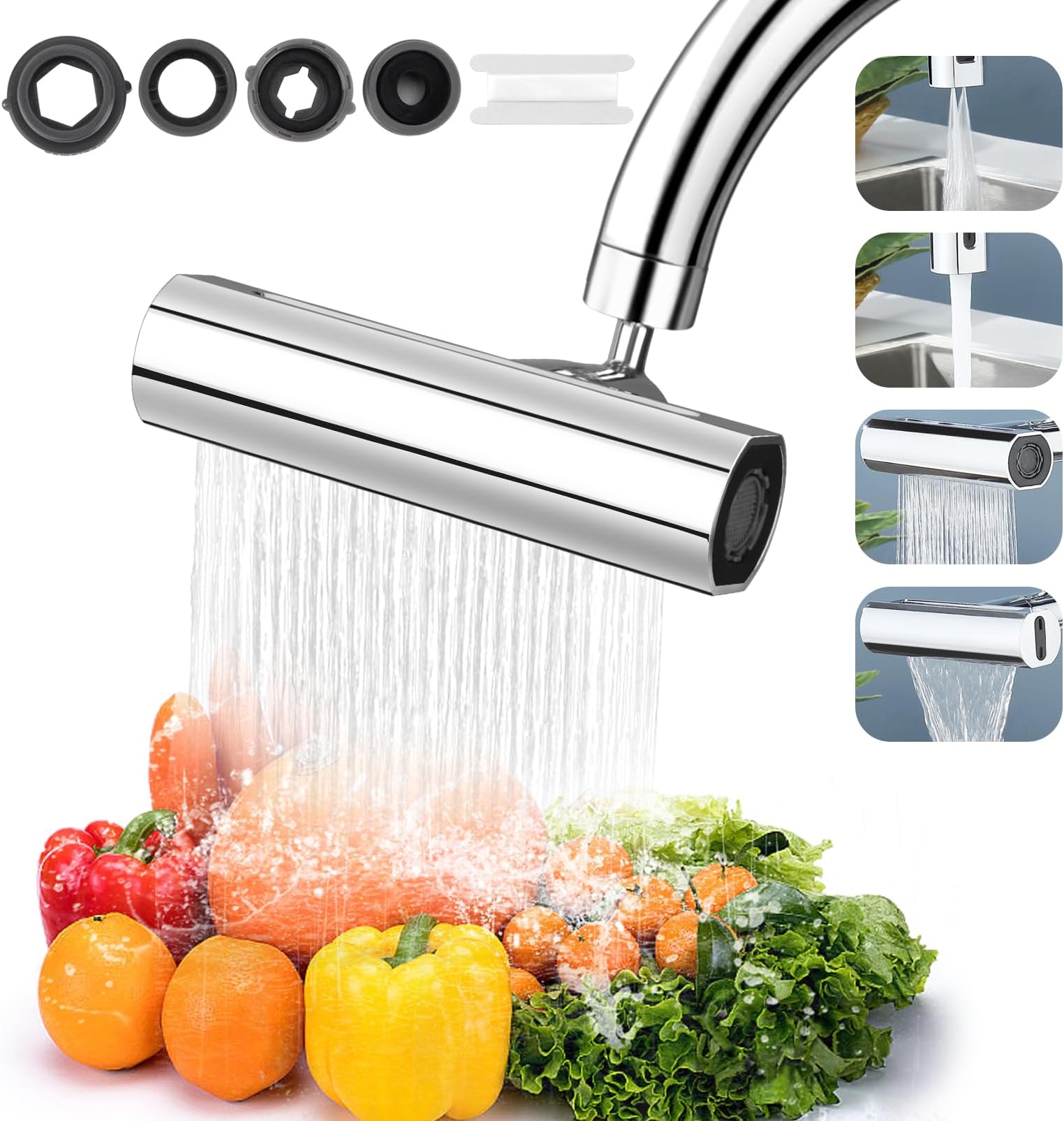 GUWINA Kitchen Tap Spray Head,22mm Tap Aerator 360°Swivel Tap Adapter ...