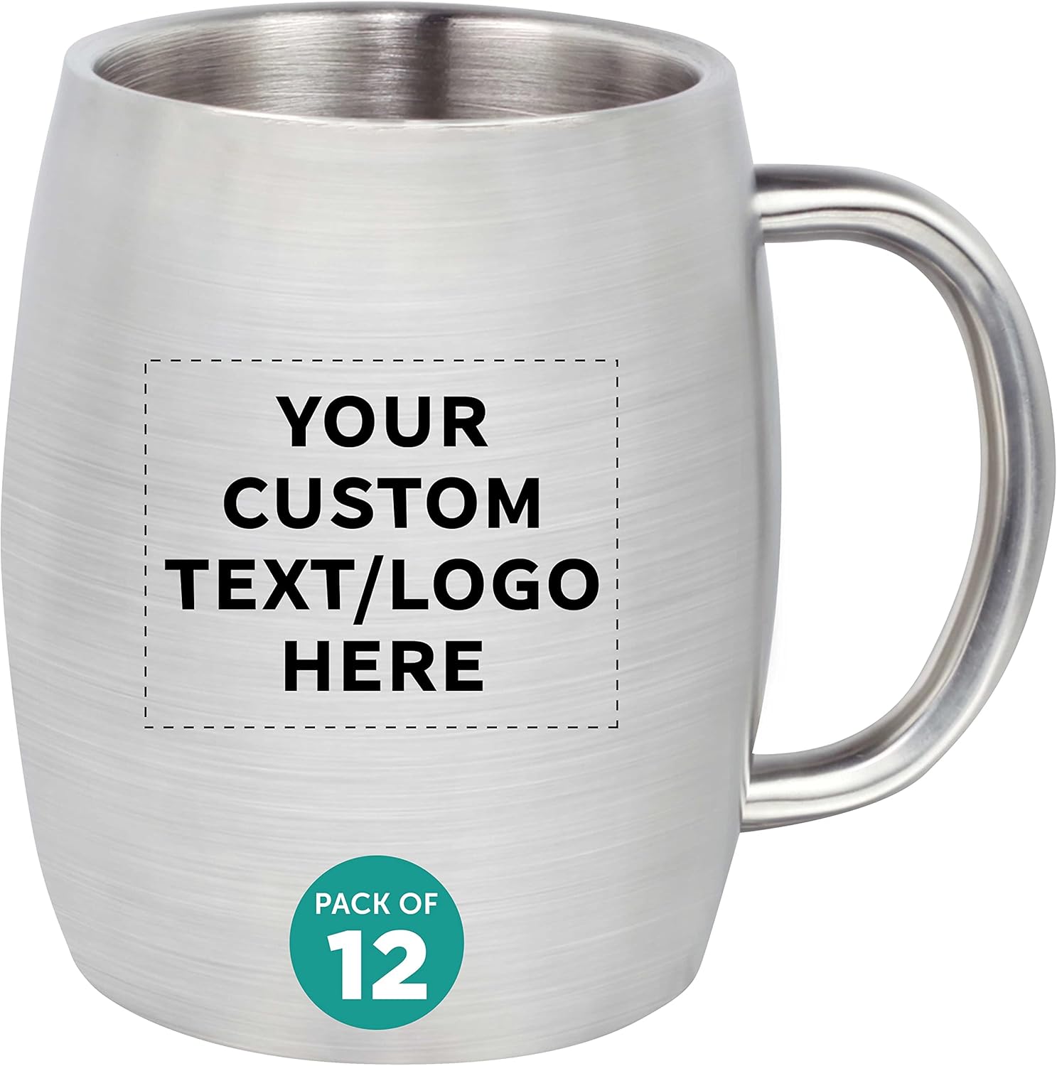 Amazon.com: DISCOUNT PROMOS Custom Agnes Stainless Steel Mugs with ...