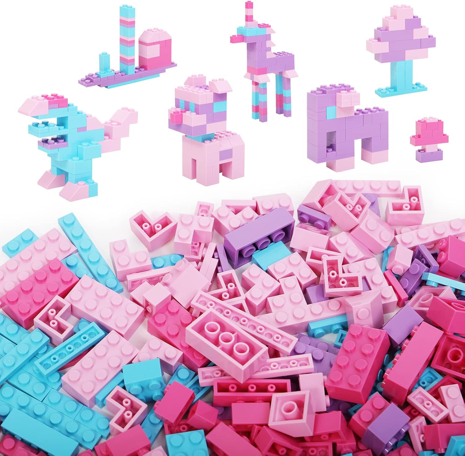 Amazon.com: Etarnfly 800PCS Building Bricks, Basic Macaron Building ...