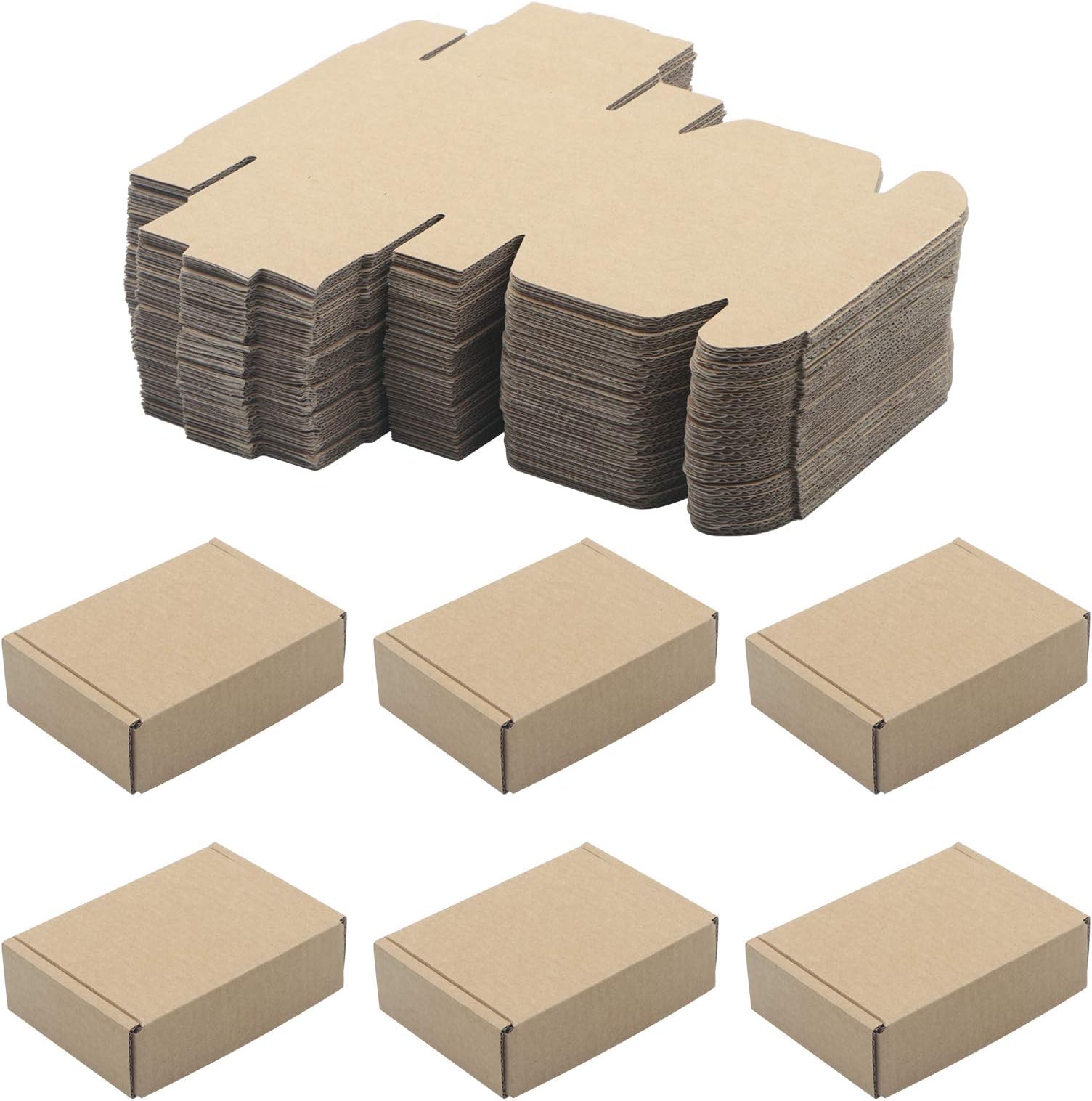 Amazon.com: Ellbest 50pcs Kraft Brown Box 1.5mm Thick Cardboard Gift ...