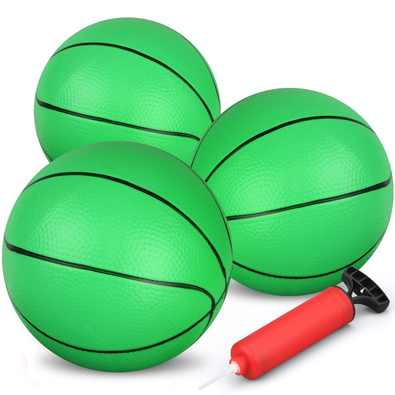 Snapklik.com : 8 Mini Green Rubber Basketball For Basketball Hoop, Soft ...