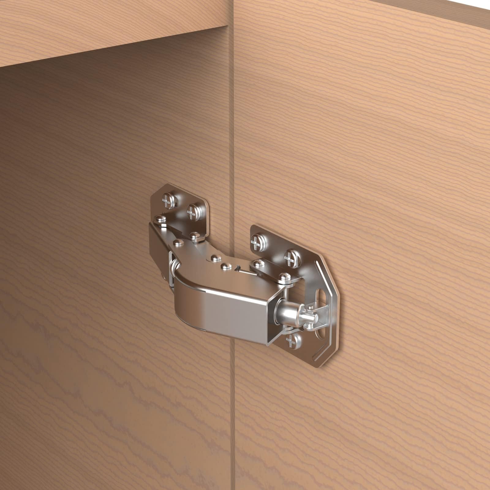 Snap Closing Semi-Concealed Hinges - Nickel (Pair) - 1/4 Overlay ...