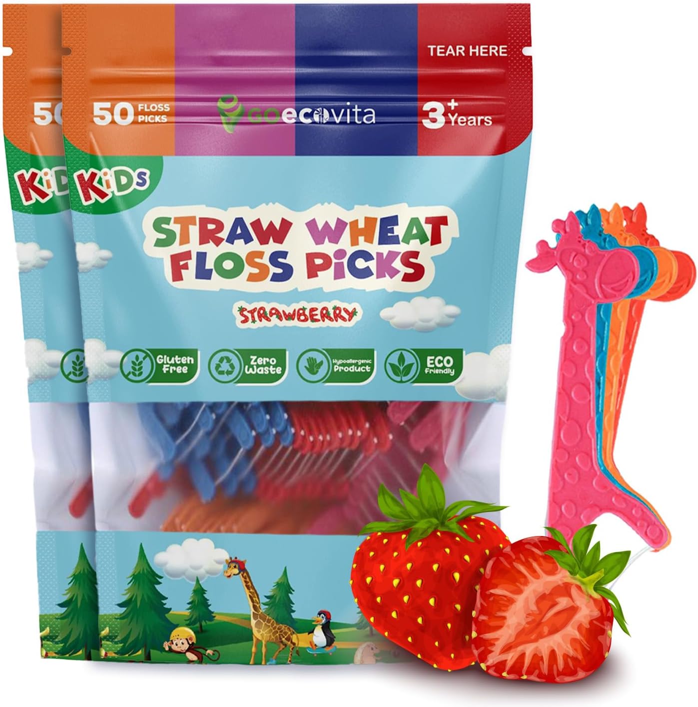 Amazon.com : Lakeyface 200 Count Biodegradable Kids Flossers, Eco ...