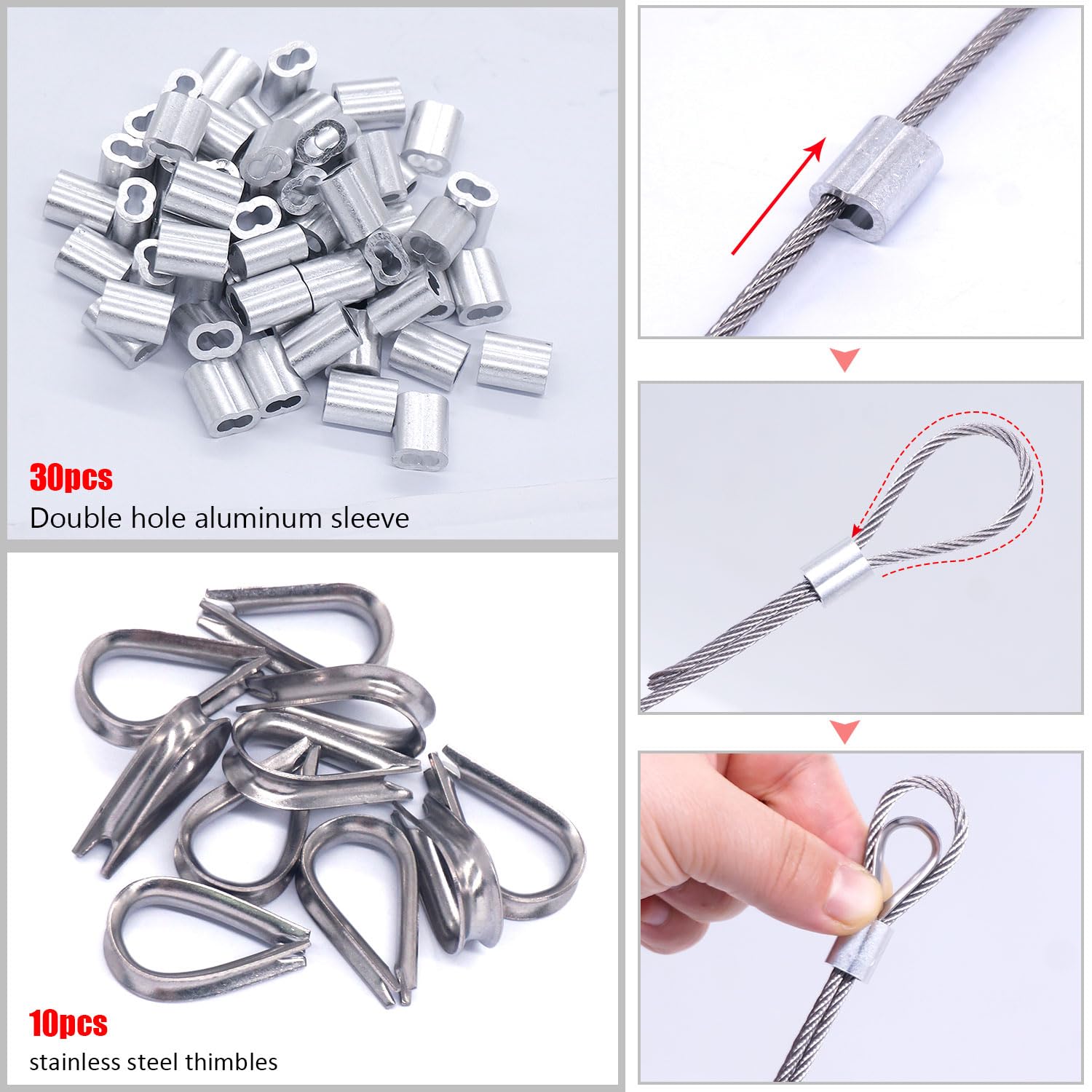 Snapklik.com : Twidec/100FT 1/8" T316 Stainless Steel Cable For Deck ...