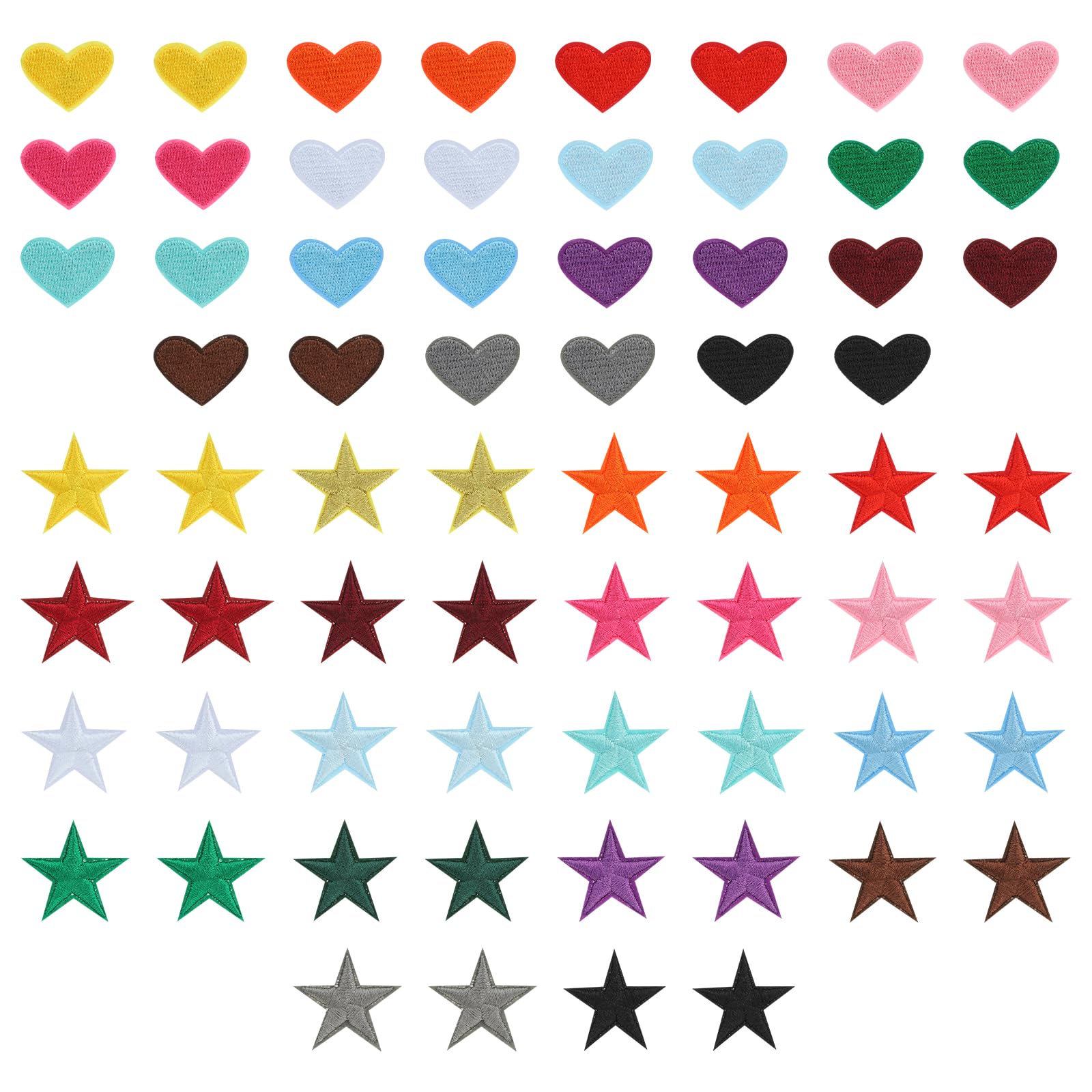 Amazon.com: Molain 66Pcs Mini Embroidery Applique Patches, Cute Heart ...