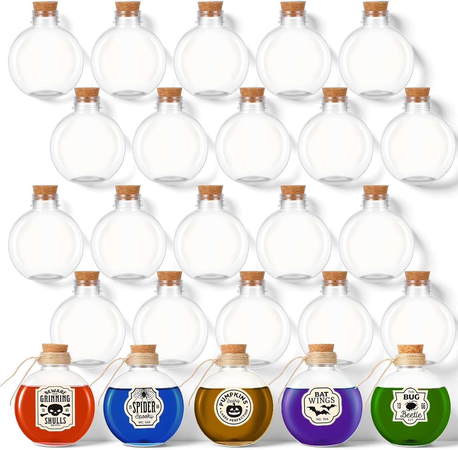 Amazon.com: Baderke 20 Pack 10 oz Plastic Potion Bottle with Cork ...