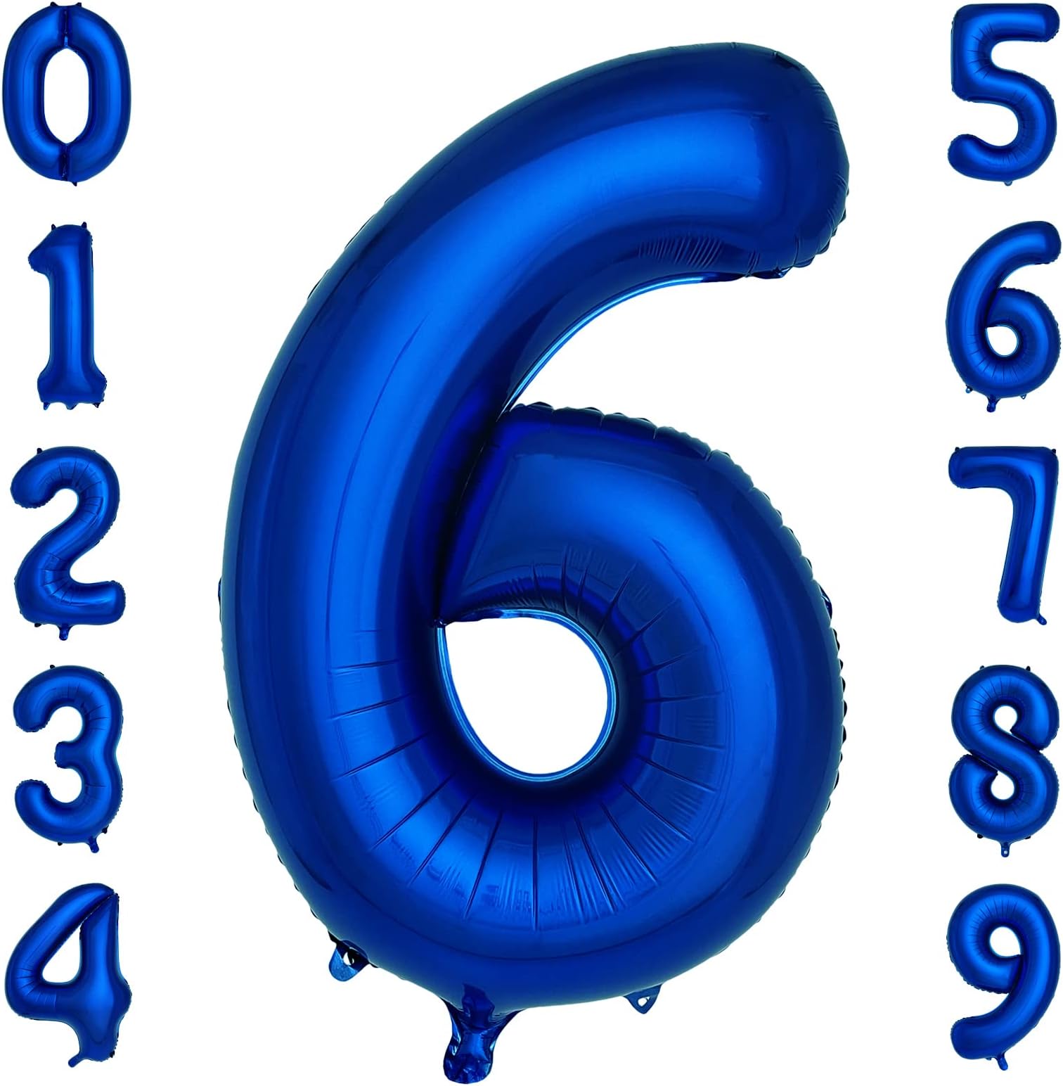 Amazon.com: 40 Inch Jumbo Blue Number 6 Balloon Giant Balloons Prom ...