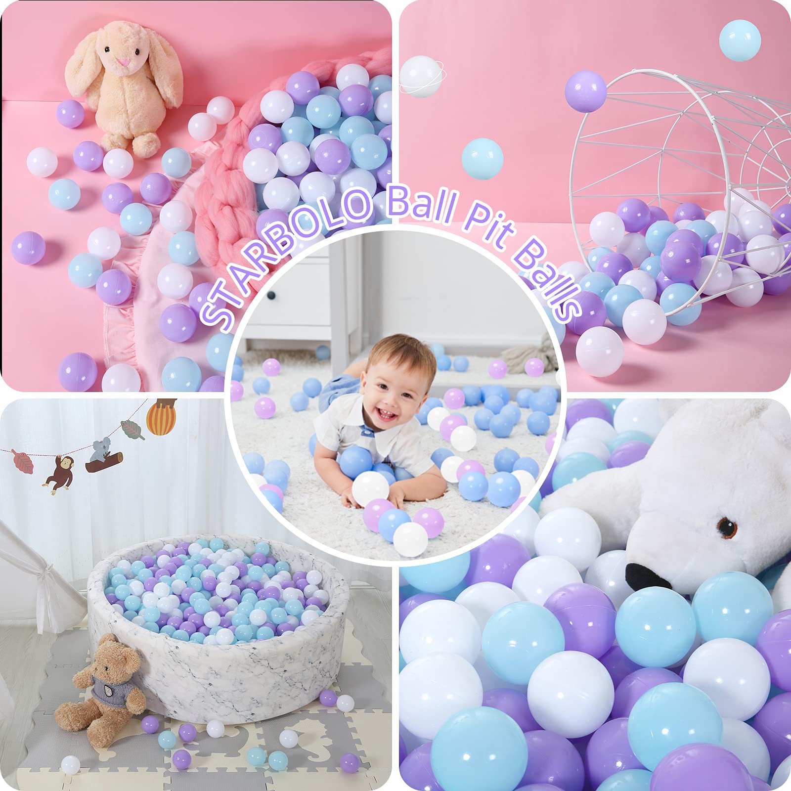 Snapklik.com : STARBOLO Ball Pit Balls For Toddlers - Pack Of 100 ...