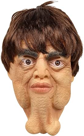 Amazon.com: xiuyou Funny Double Chin Mask Halloween Old Men Mask ...