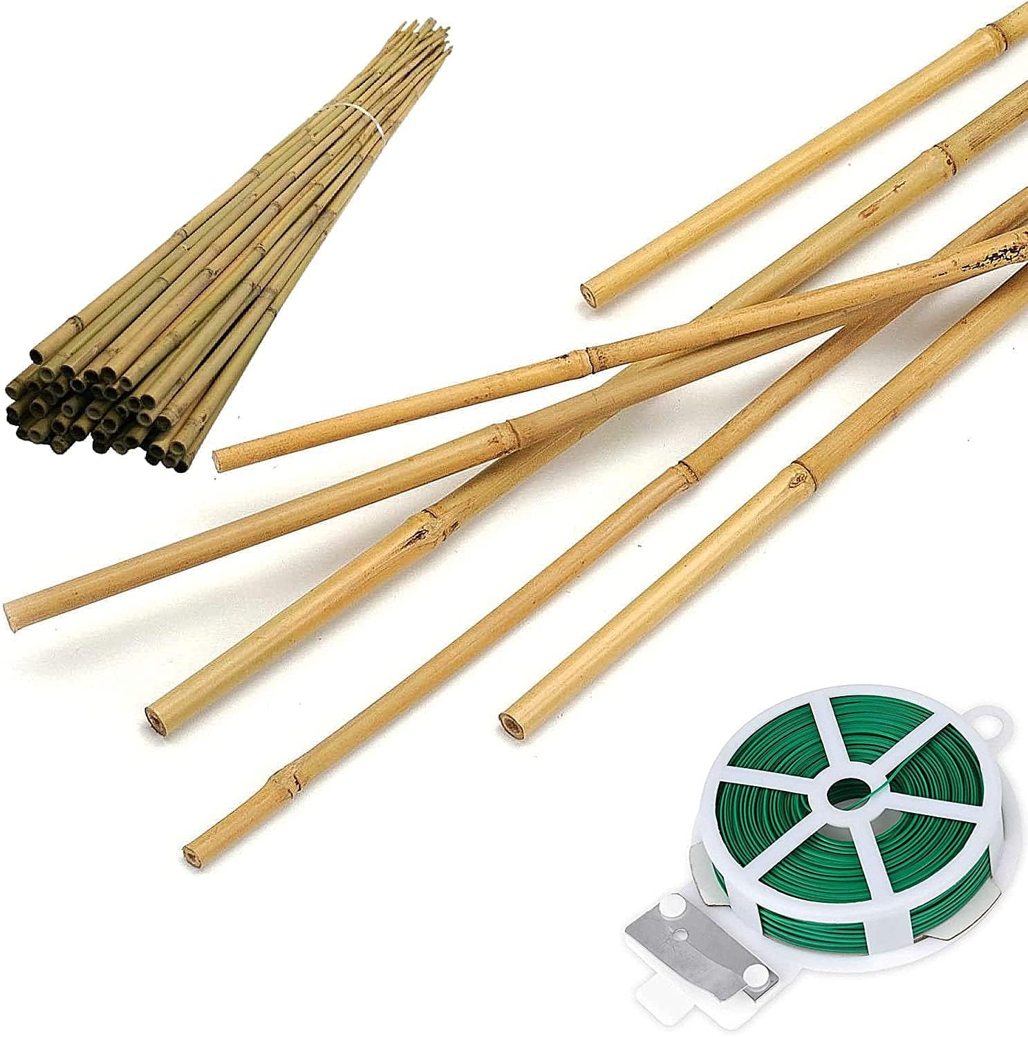 Amazon.com: GROW!T Hydrofarm HGBB6 6' Natural, Bamboo Stake, Pack of 25 ...
