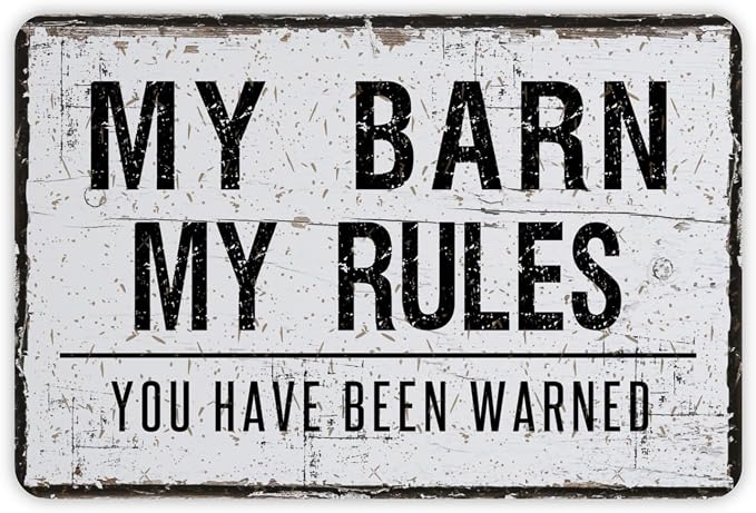 Amazon.com: Vintage Style My Barn My Rules Metal Sign Vintage Wall ...