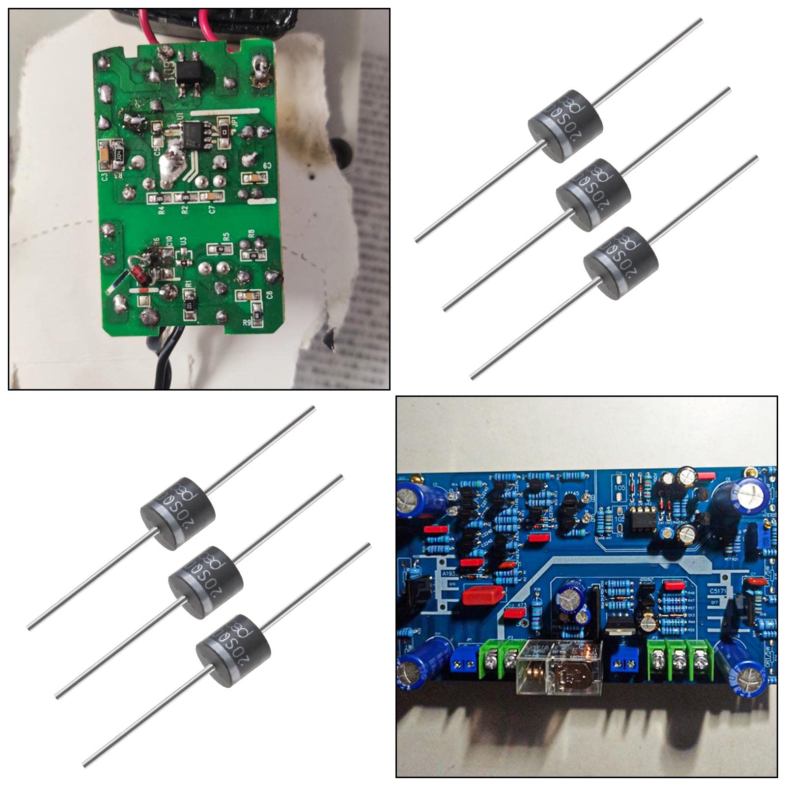 BOJACK Schottky Diode 30SQ050 (30A 50V) Axial 30SQ050 (30 Amps 50 Volts ...