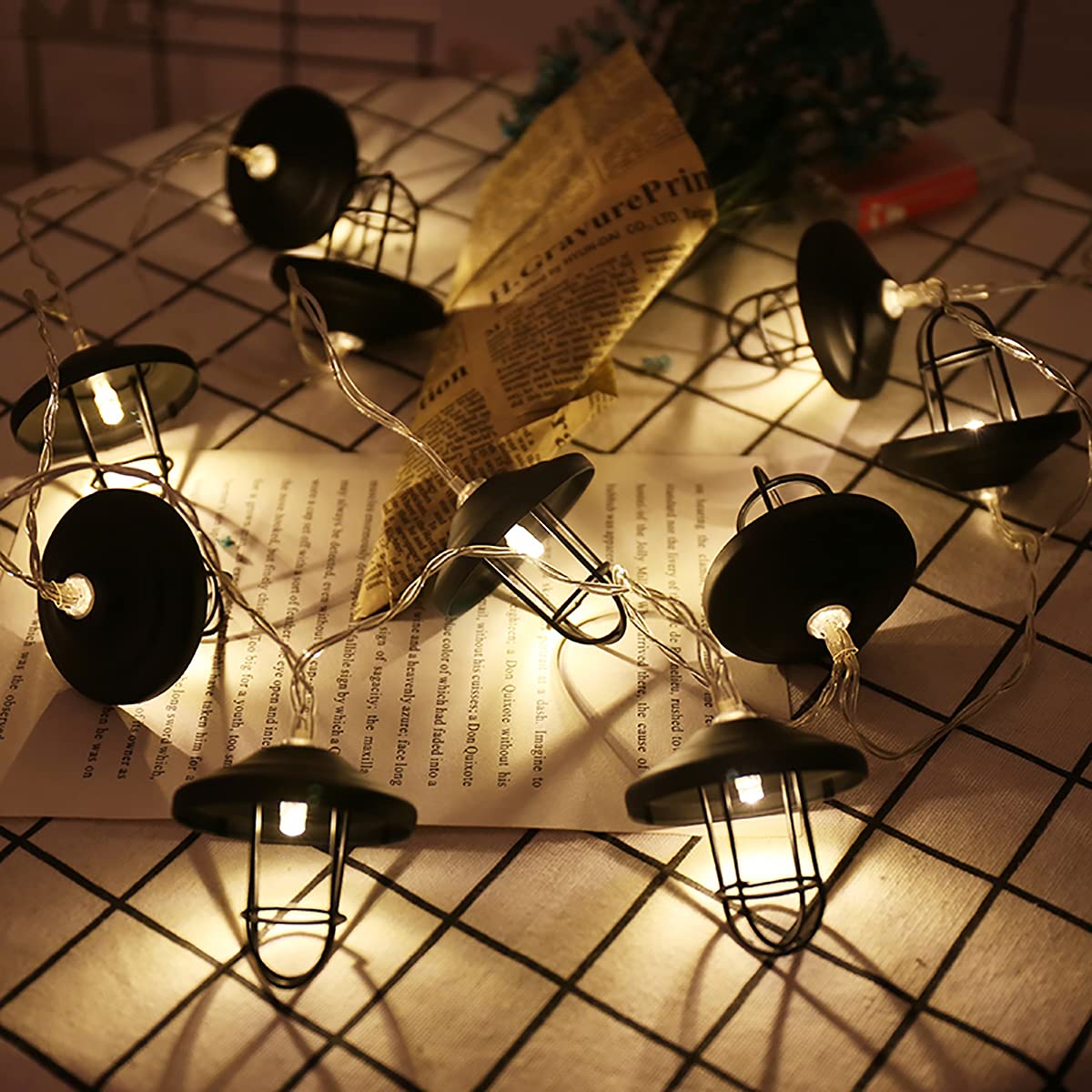 Metal Cage Lantern String Party Lights Metal Cage String Lights