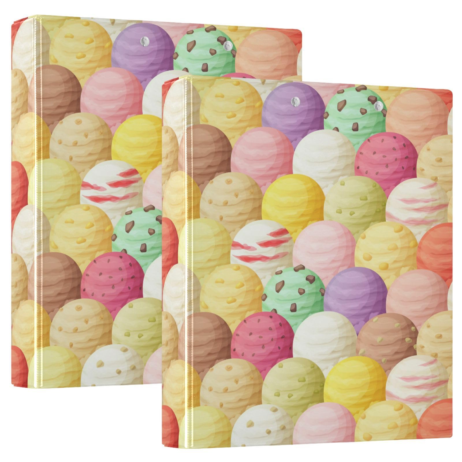 PVC Binder Ice Cream Disco 3-Ring Binder With Clipboard - Aesthetic ...