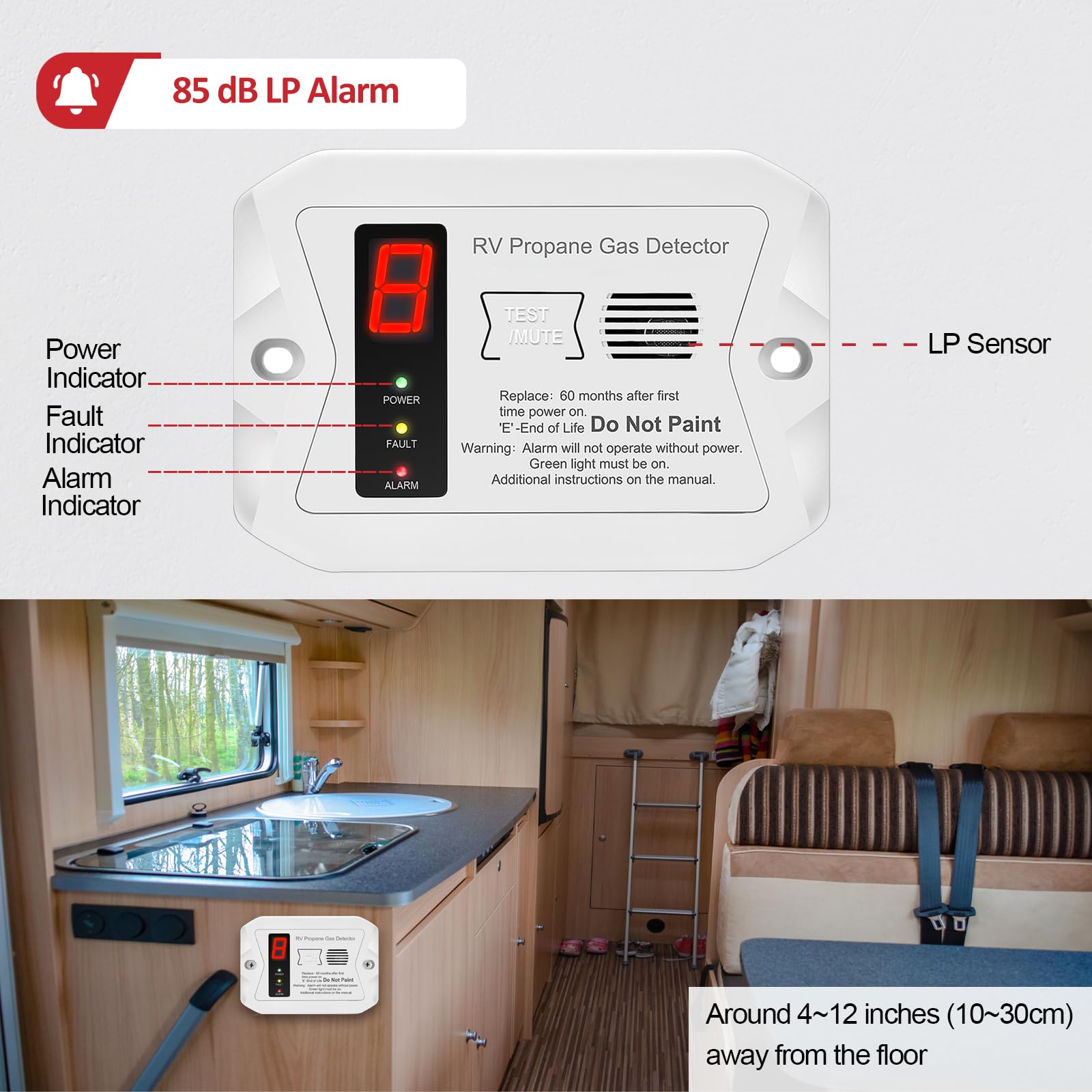 Snapklik.com : RV Propane Gas Detector, Digital Propane/LP Gas Alarm ...