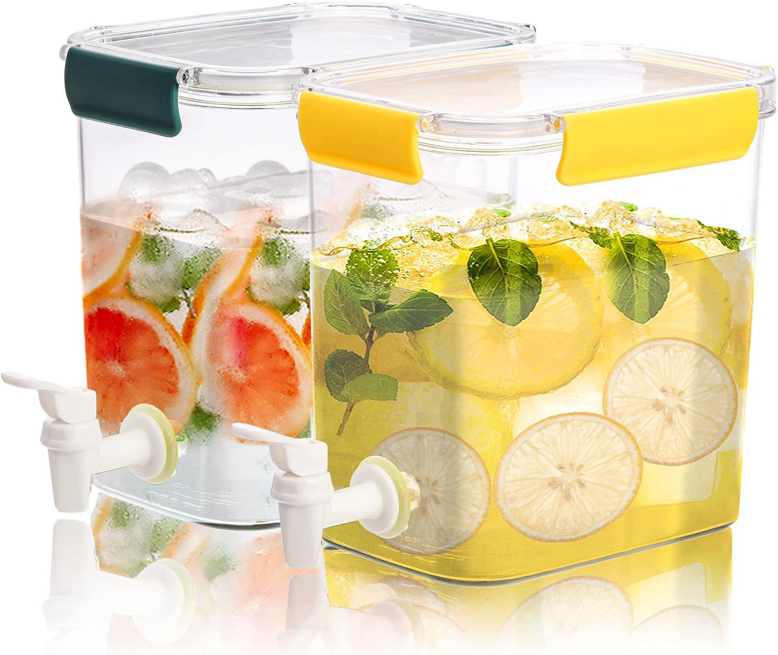 Amazon.com | Elsjoy 2 Pack Plastic Drink Dispenser with Spigot, 0.9 ...
