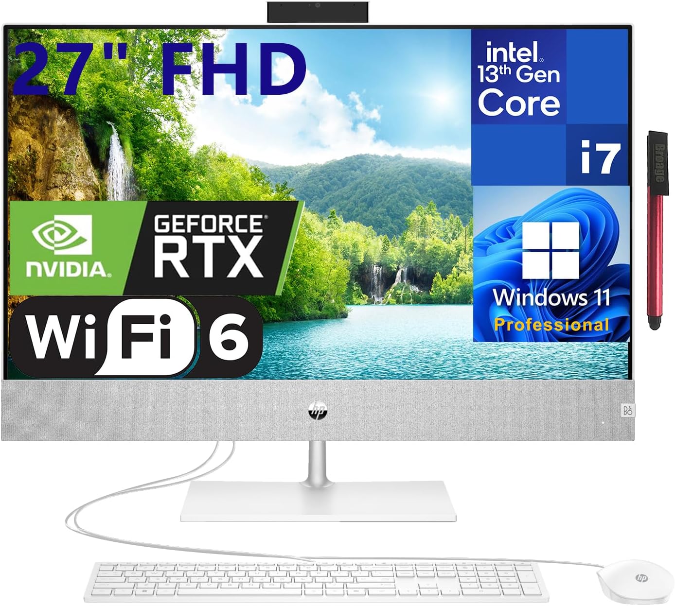 Amazon.com: HP 2023 Pavilion All-in-One 27 FHD Desktop Computer, 13th ...
