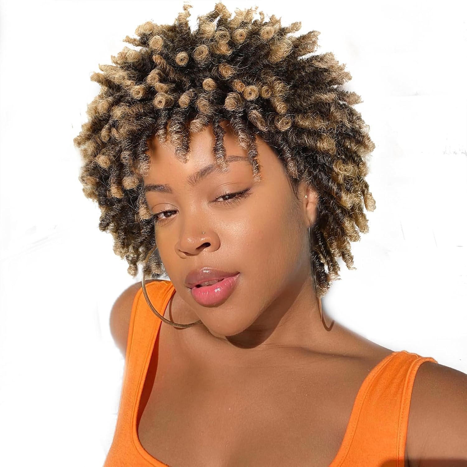Amazon.com : Lady Miranda Short Afro Dreadlock Wig Afro Curly Wig Short ...