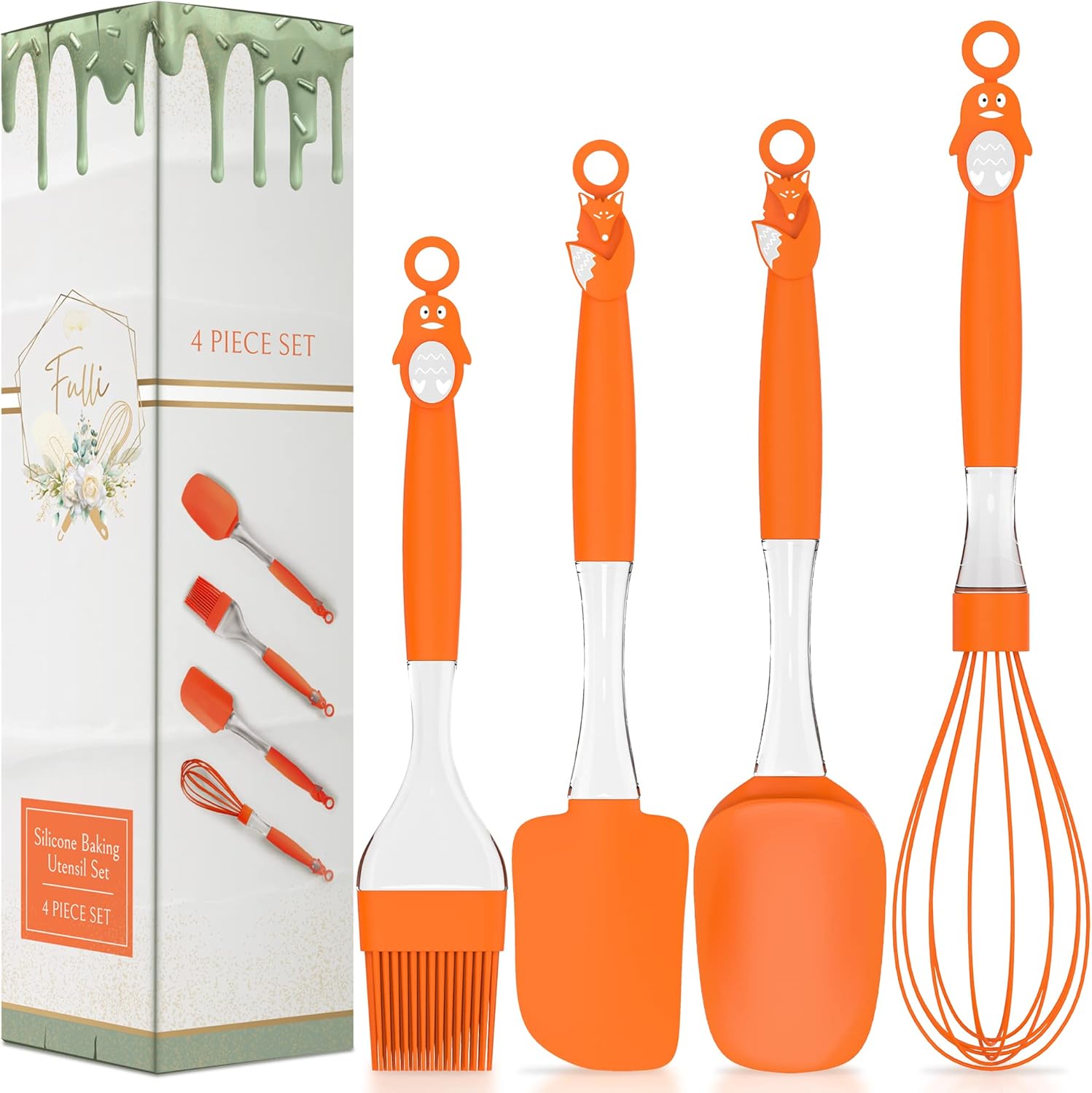 Amazon.com: Silicone Kitchen Utensils Set of 4 for Baking - 600°F ...