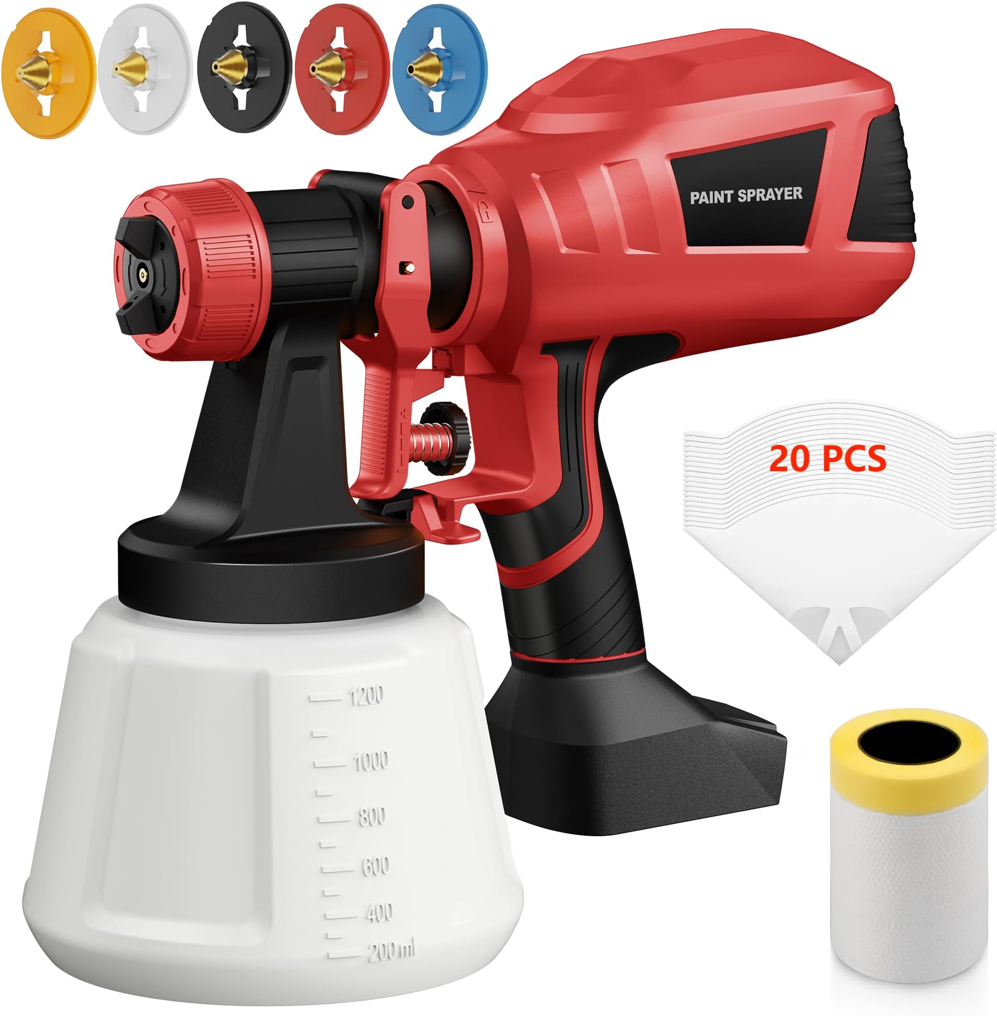 Amazon.com : Paint Sprayer, KEEP SOON Cordless Paint Gun, with 4 Copper ...